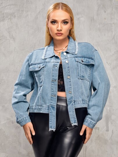 Plus Size Denim Jackets | Fashion Plus Size Denim Jackets | SHEIN USA