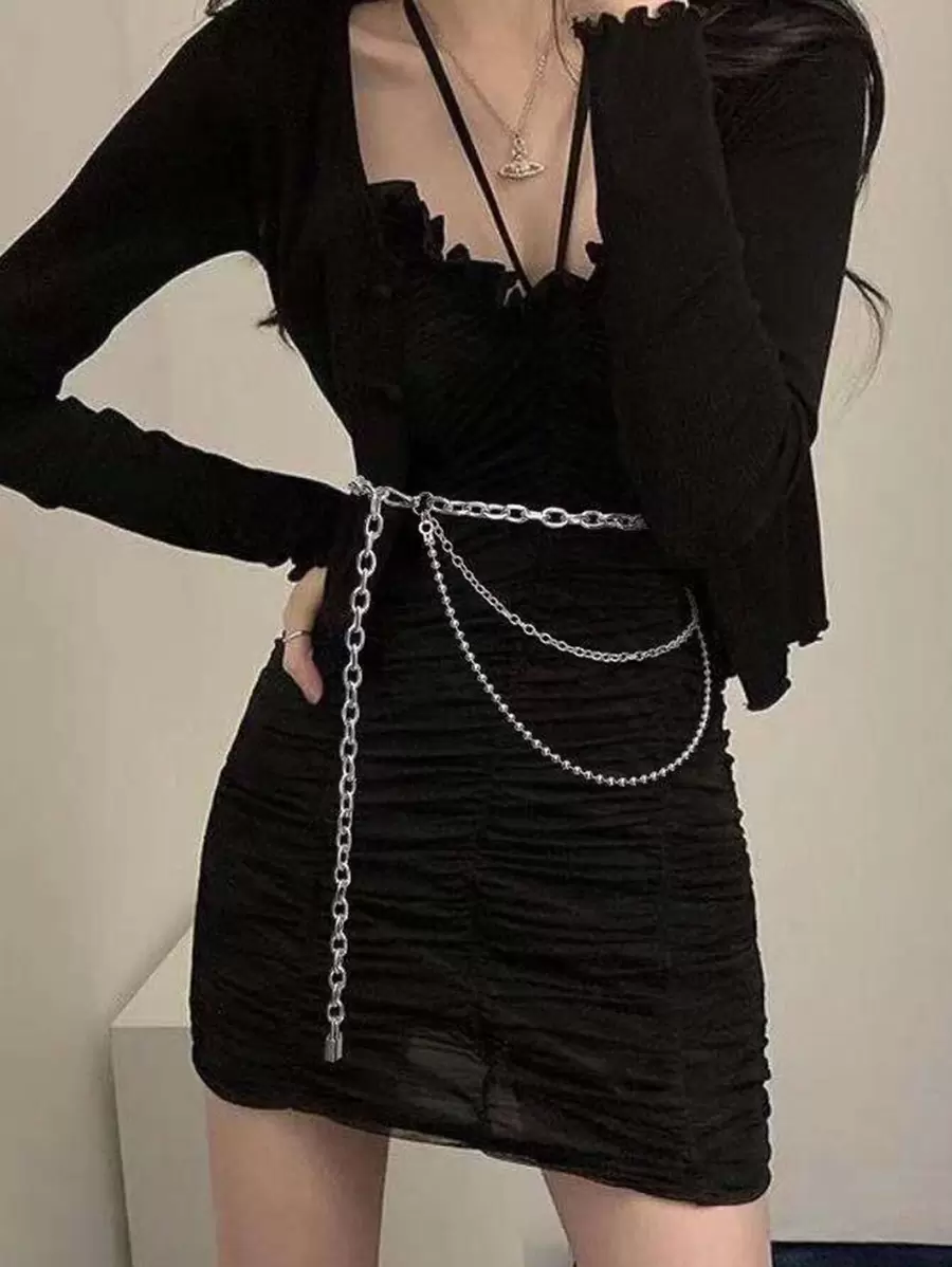 Steampunk Minimalist Layered Chain Belt For Dress Party Gothic Costumes ...