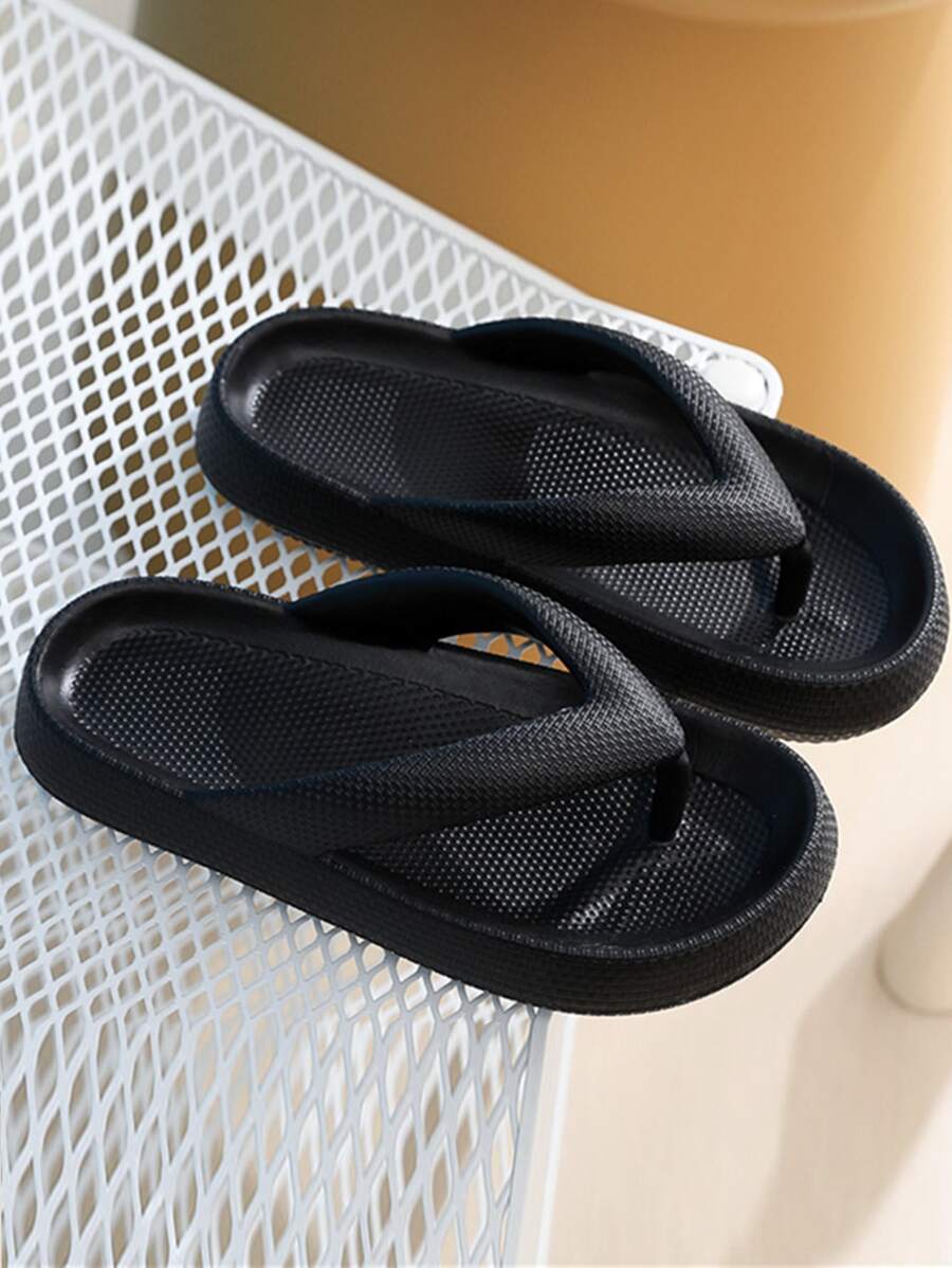 Unisex Chunky Platform EVA Slip On Flip Flops, Couple Summer Bathroom ...