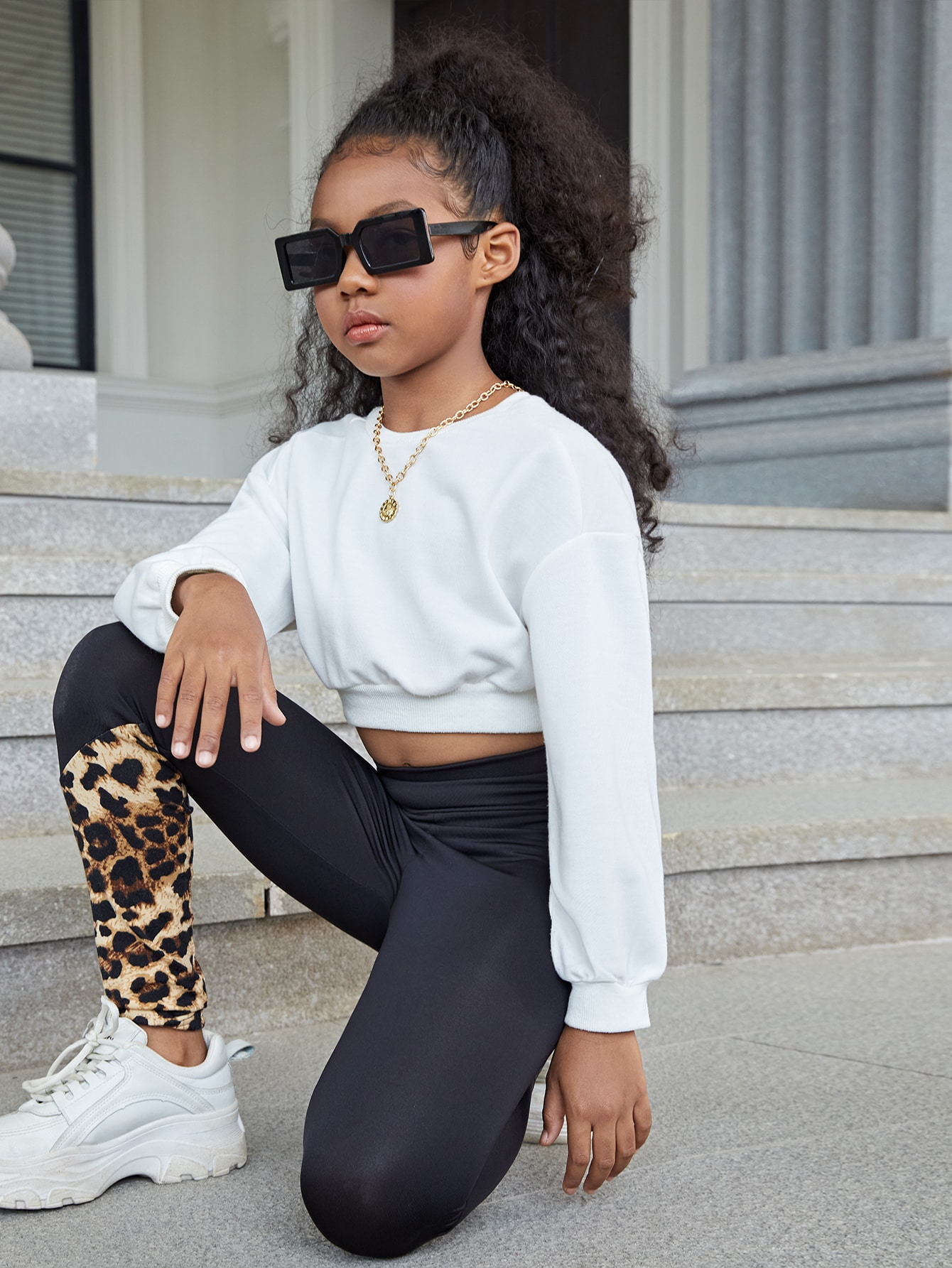 SHEIN Kids Cooltwn Girls Leopard Print Wideband Waist Leggings | SHEIN USA