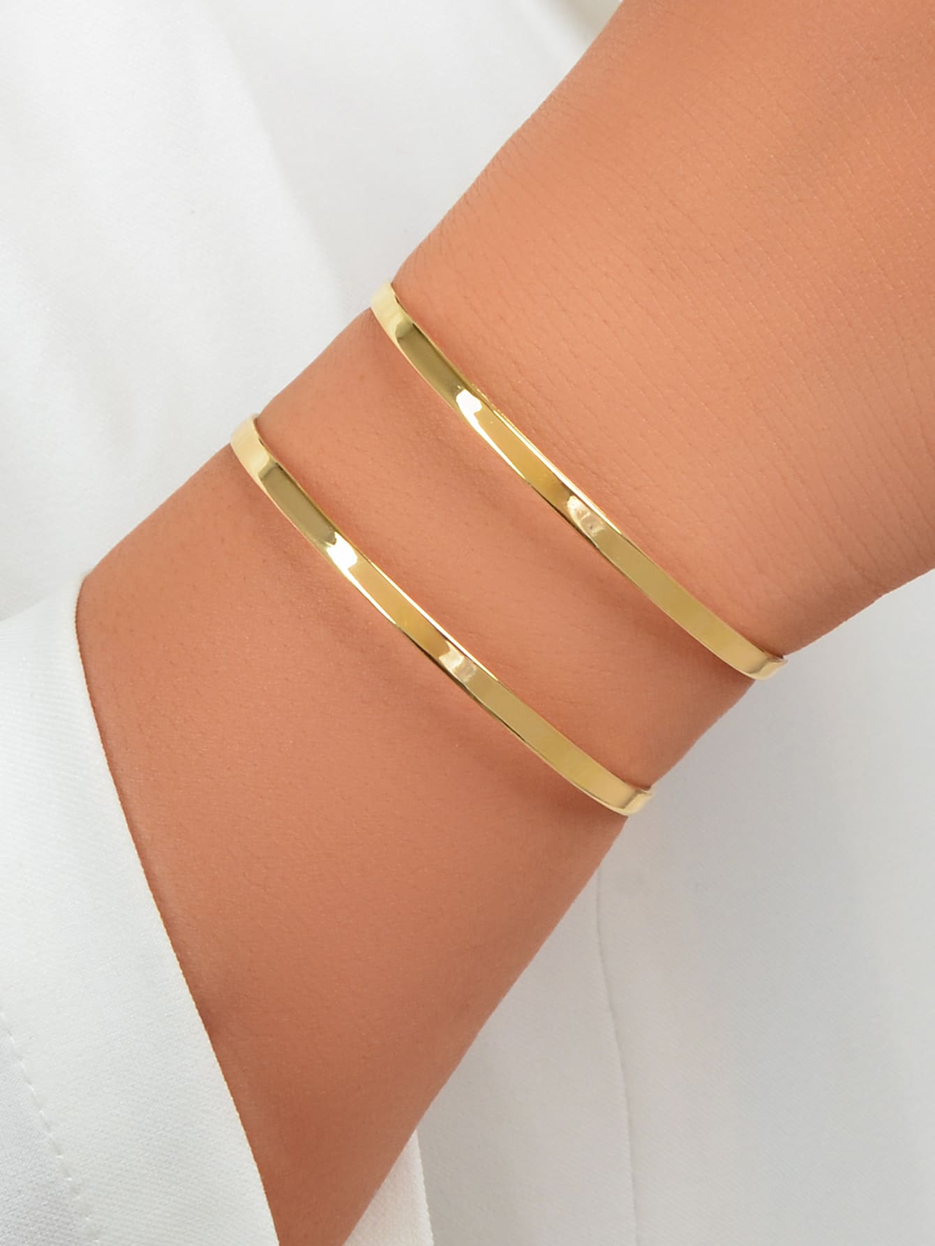 Minimalist Layered Cuff Bangle | SHEIN USA