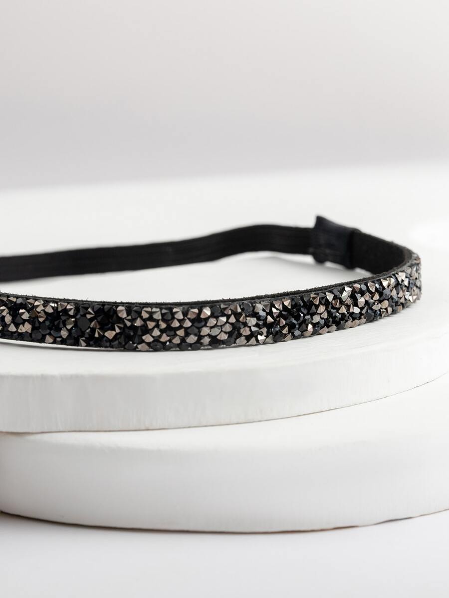 European And American Style Minimalist Black Hair Band With Crystals ...