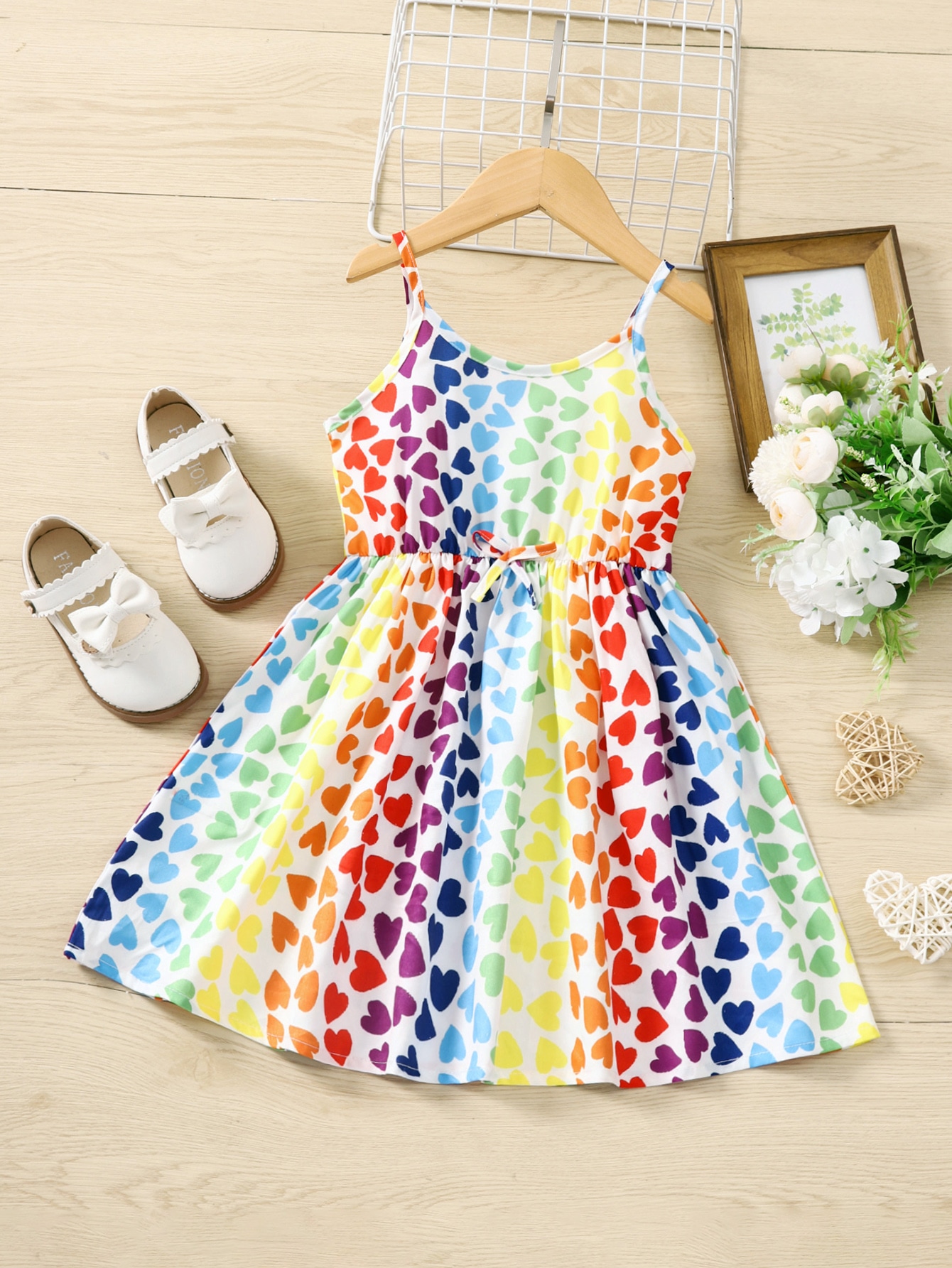 Toddler Girls Allover Heart & Ombre Print Cami Dress