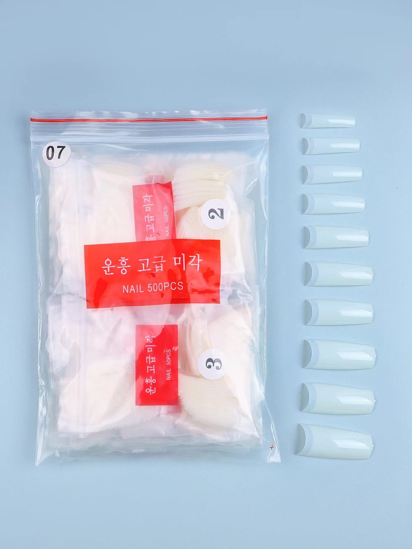 500pcs/Bag Acrylic Nail Tips Coffin Nails Practice Nail Capsules ...