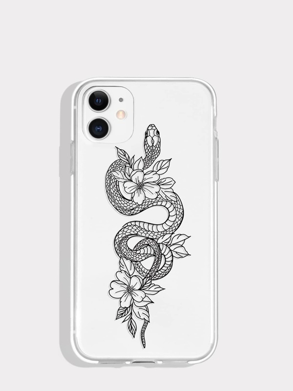 Funda de celular transparente serpiente & flor | Moda de Mujer | SHEIN ...