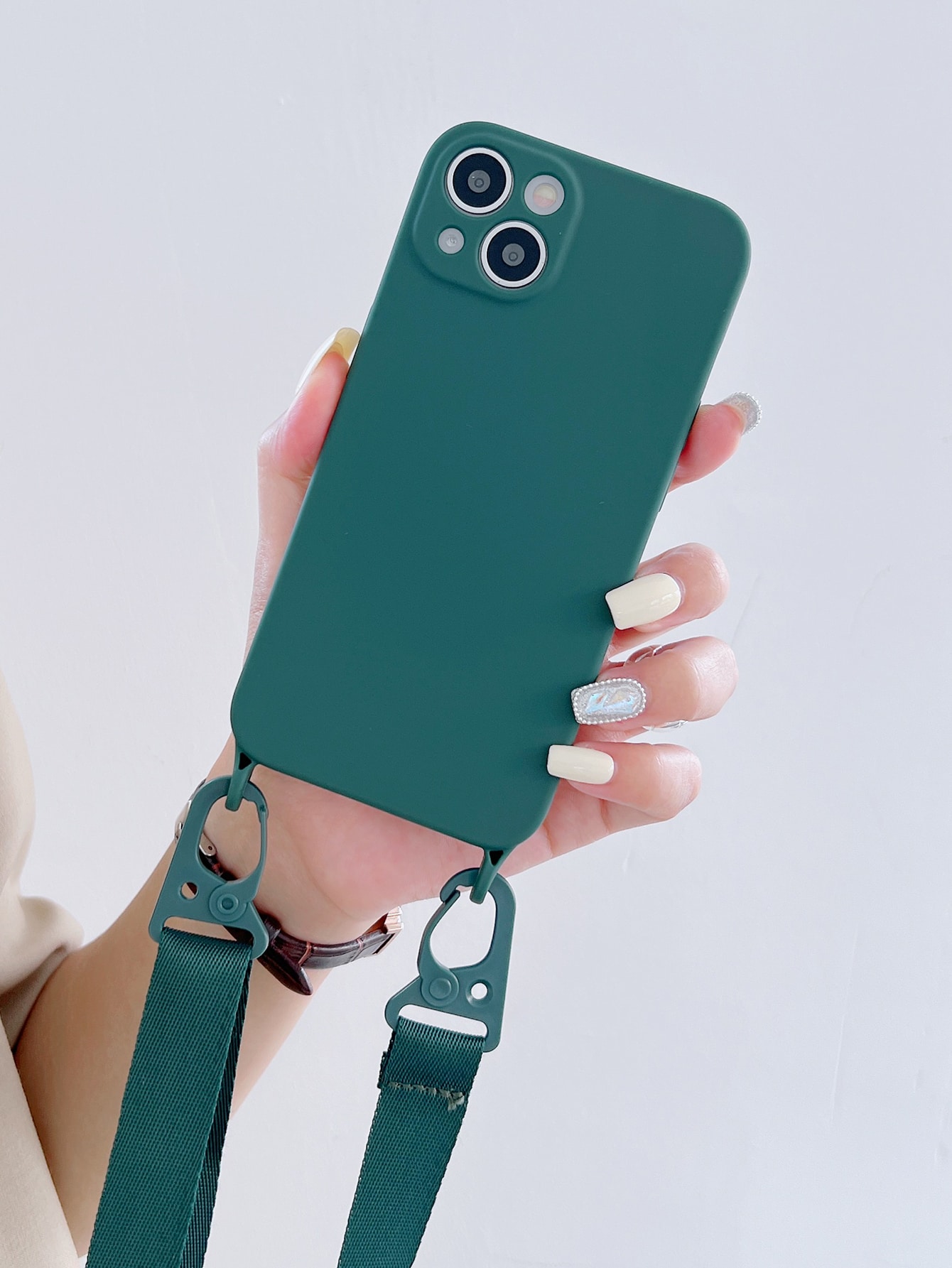 Solid Phone Case With Lanyard