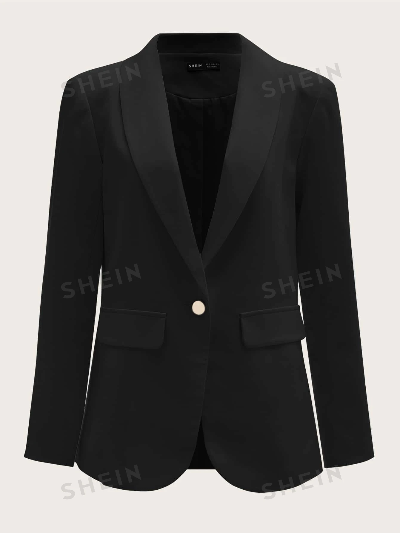 SHEIN LUNE Shawl Collar Single Button Blazer | SHEIN UK