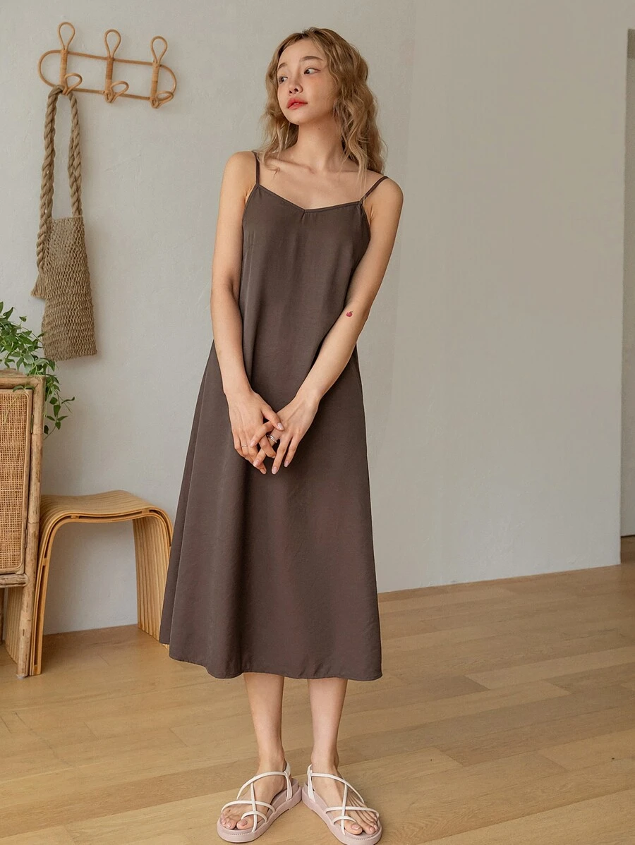Dazy Solid Cami Dress Shein Usa