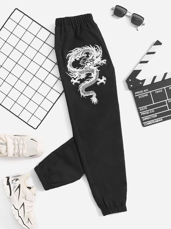 SHEIN Male Teenagers Casual And Comfortable Chinese Dragon Totem ...