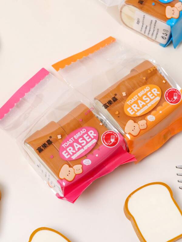 1pack Random Sliced Bread Eraser | SHEIN USA