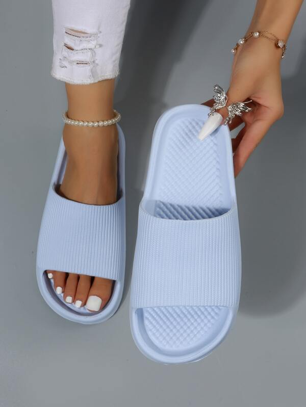 Women's Minimalist Single Band Slides, Soft & Comfortable Indoor Slides ...
