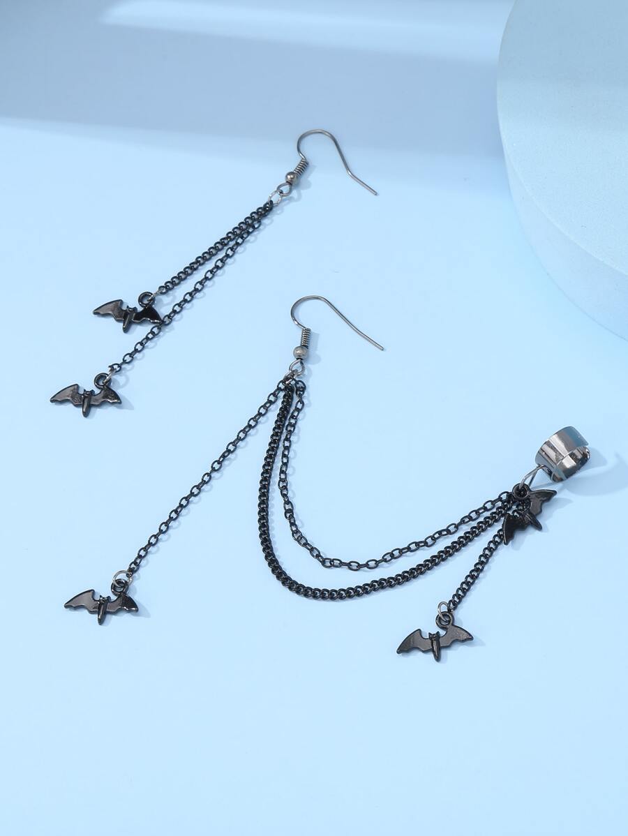 Chain & Bat Decor Earrings | SHEIN USA