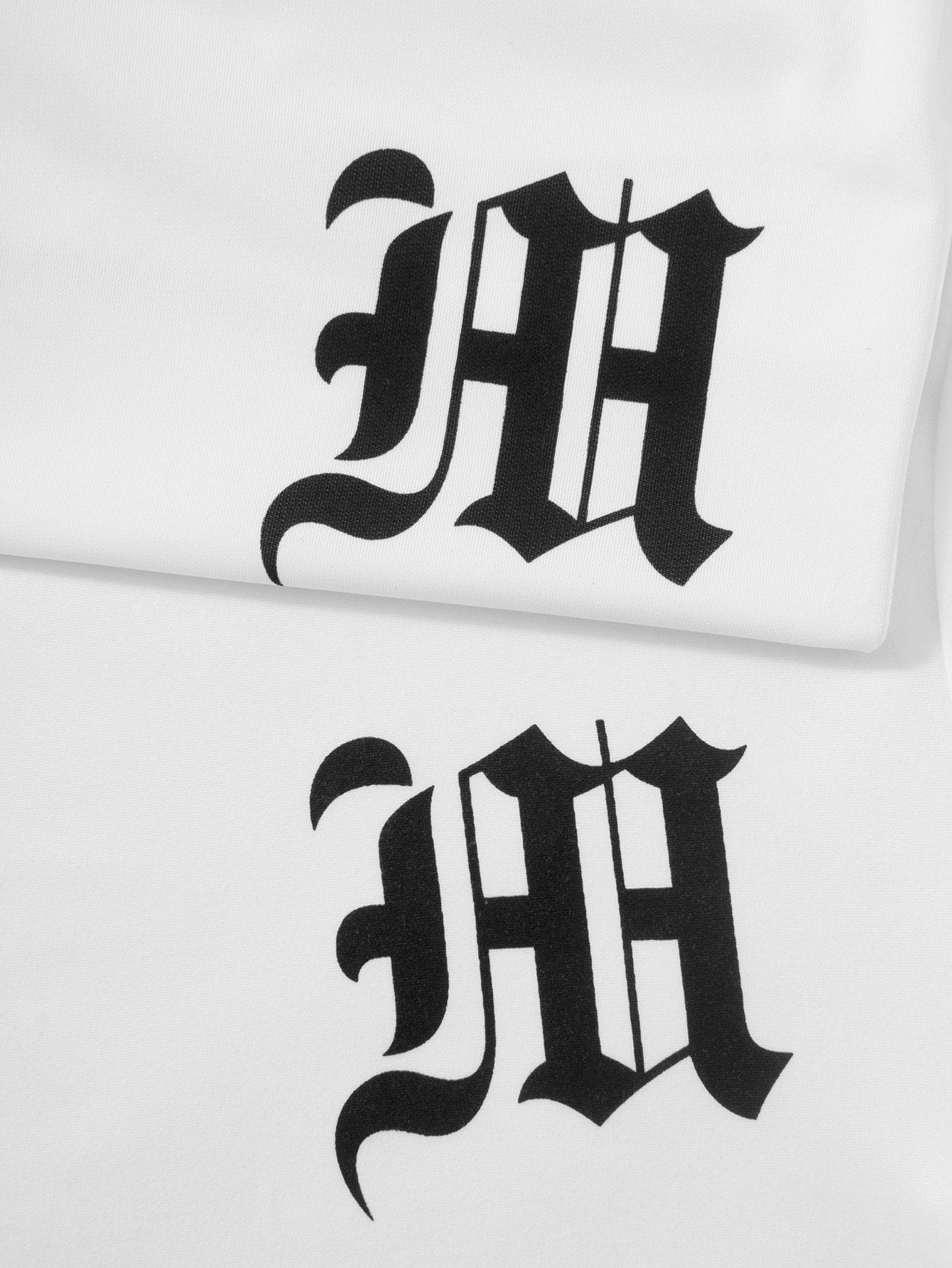 Manfinity Homme Men Letter Graphic Tee And Contrast Tape Drawstring Waist