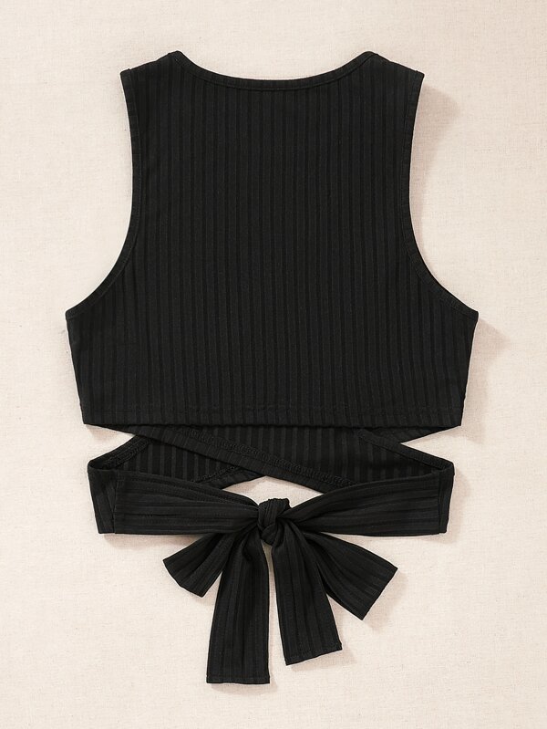 SHEIN EZwear Solid Tie Back Tank Top for Sale Australia| New Collection ...