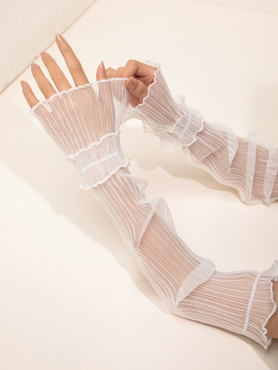 1 paar Volant manchet Geplooide Armmouwen | SHEIN Nederland