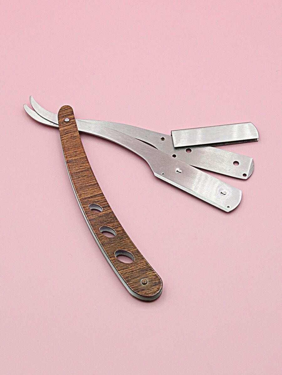 A Wood Grain 74 Stainless Steel Old-Fashioned Bladeless Shaver, Salon ...