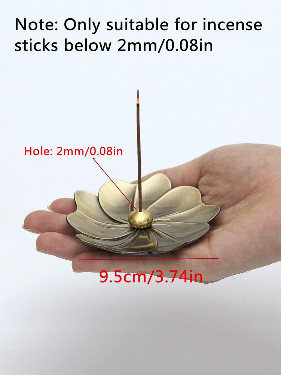 1pc Antique Blue Solid Brass Sakura Drop Shaped Incense Holder With ...