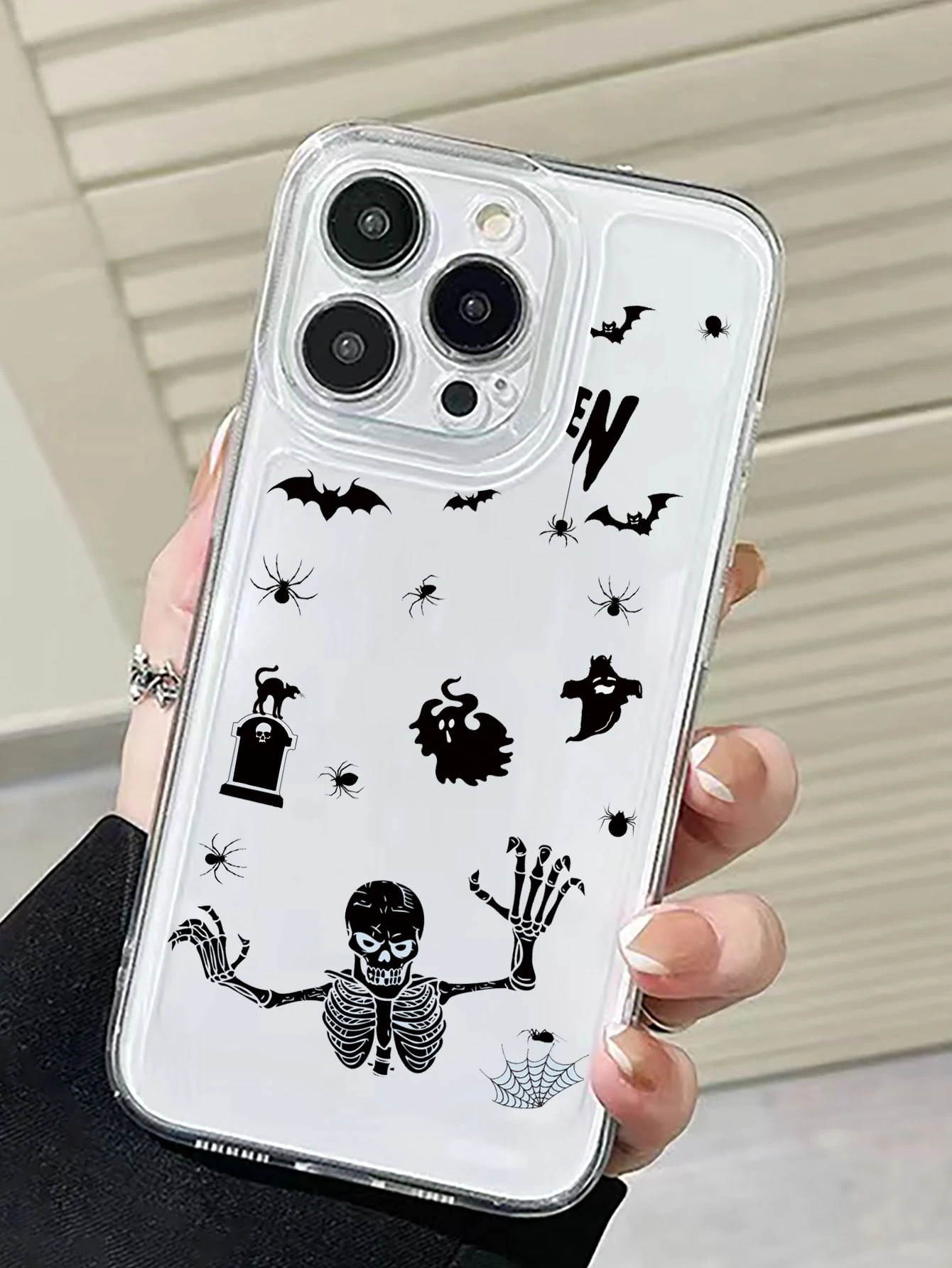 Funda de celular transparente Halloween con estampado de dibujos animados Multicolor – Yaxa ...