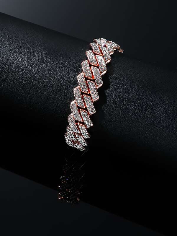 Popular Hip Hop Cuban Chain For Women Men Rhinestone Heart Decor ...