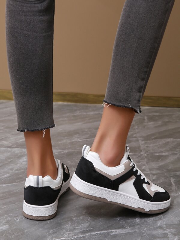 Color Block Lace-up Front Skate Shoes | SHEIN USA