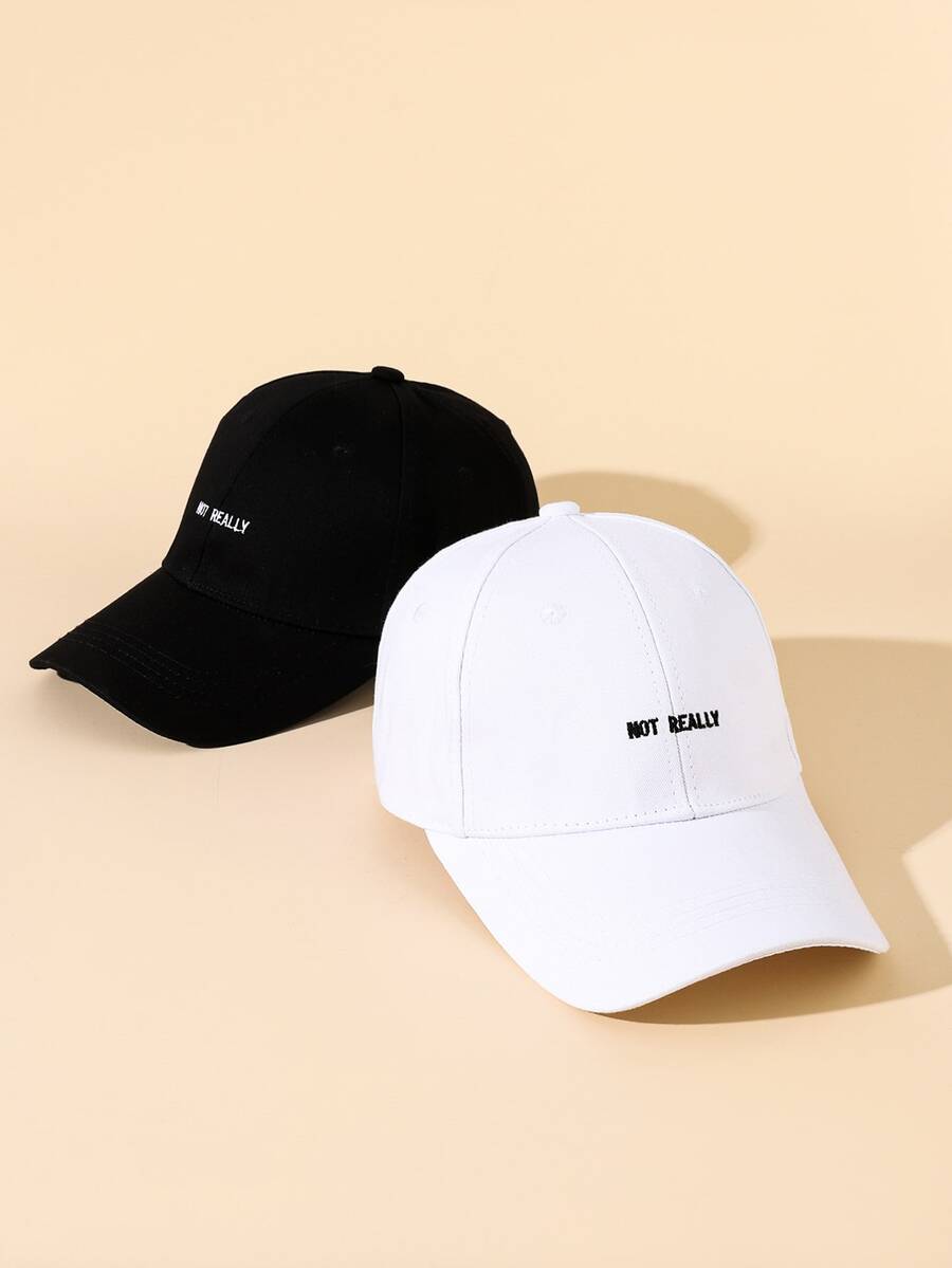 2pcs Letter Embroidered Baseball Cap | SHEIN USA