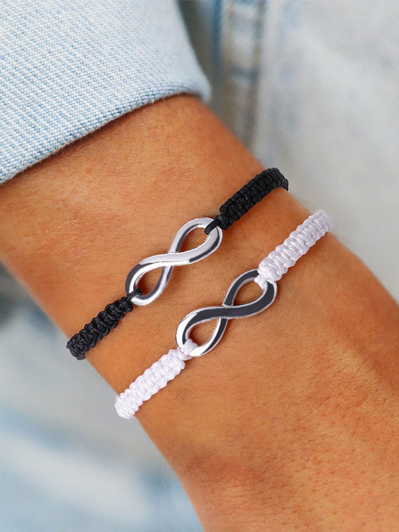 2pcs Infinity Symbol Decor Bracelet | SHEIN USA