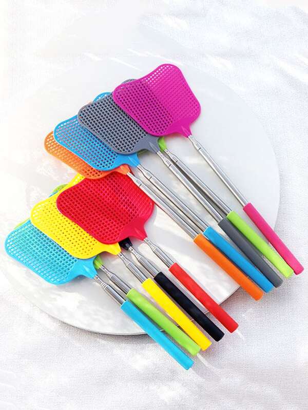 1pc Retractable Random Color Fly Swatter, Plastic Fly Flapper For ...