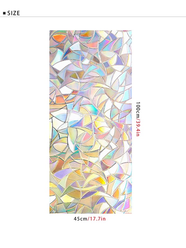 1pc Window Privacy Film, Rainbow Static Cling, Stained Glass Film ...