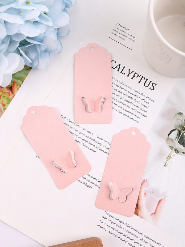 100pcs Hollow Out Paper Gift Wrapping Tag,Creative Pink Butterfly ...