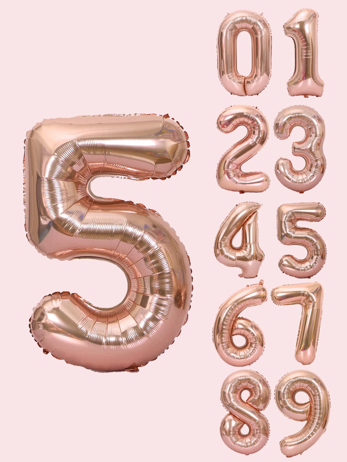 1pc Number Shaped Balloon, 40 Inch Rose Gold Number Balloon For ...