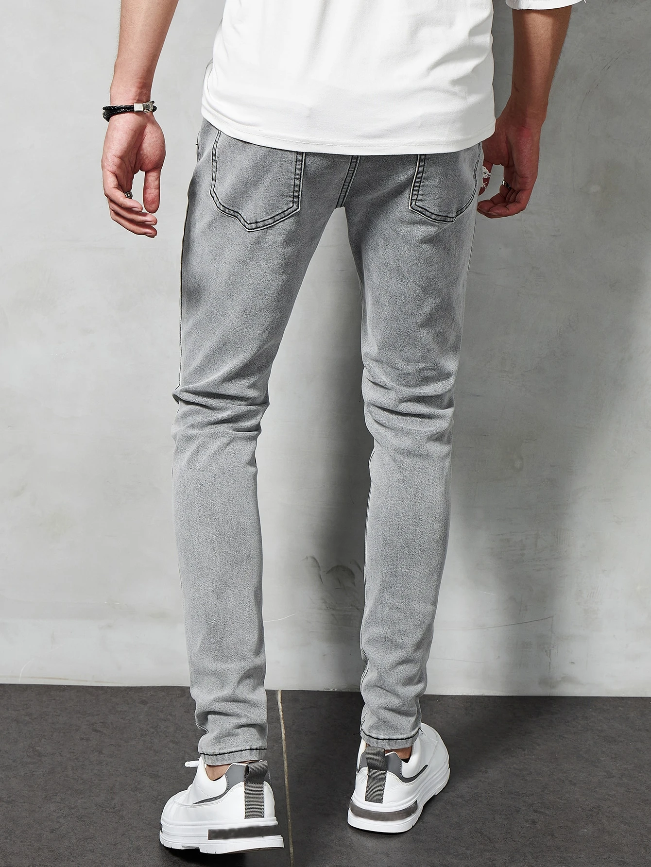 ROMWE Men Cotton Striped Ripped Jeans | SHEIN USA