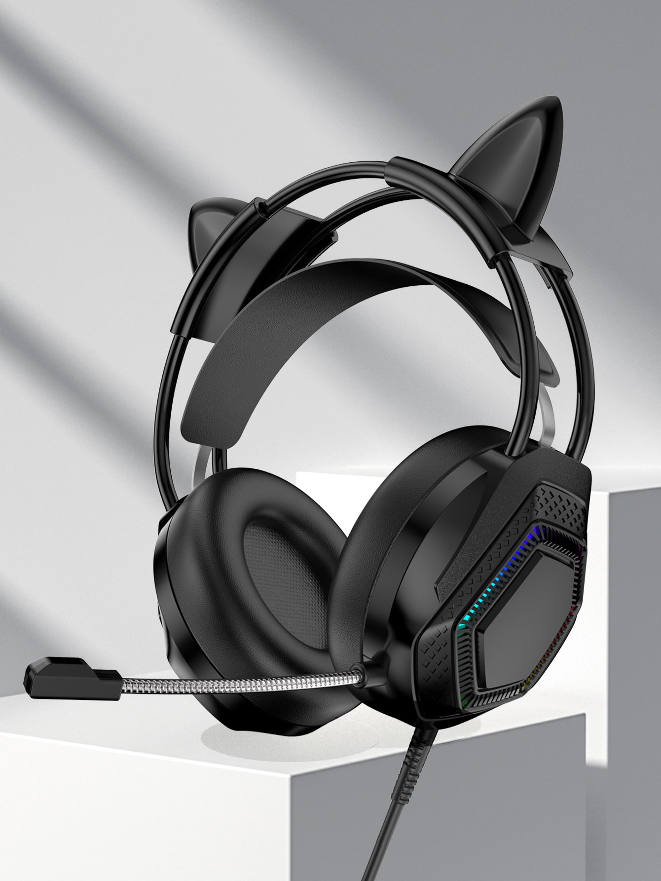 1pc Cat Ear Design Wired Gaming Headset