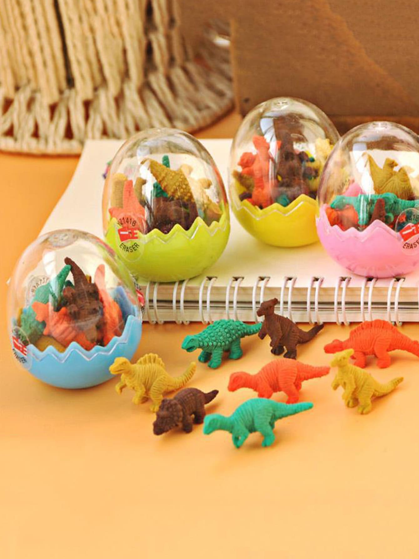Mini Dinosaur Egg Eraser Set Children Cartoon Stationery Wholesale ...