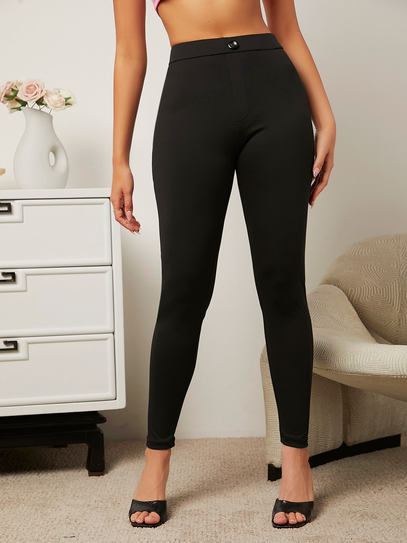 SHEIN Solid Skinny Pants