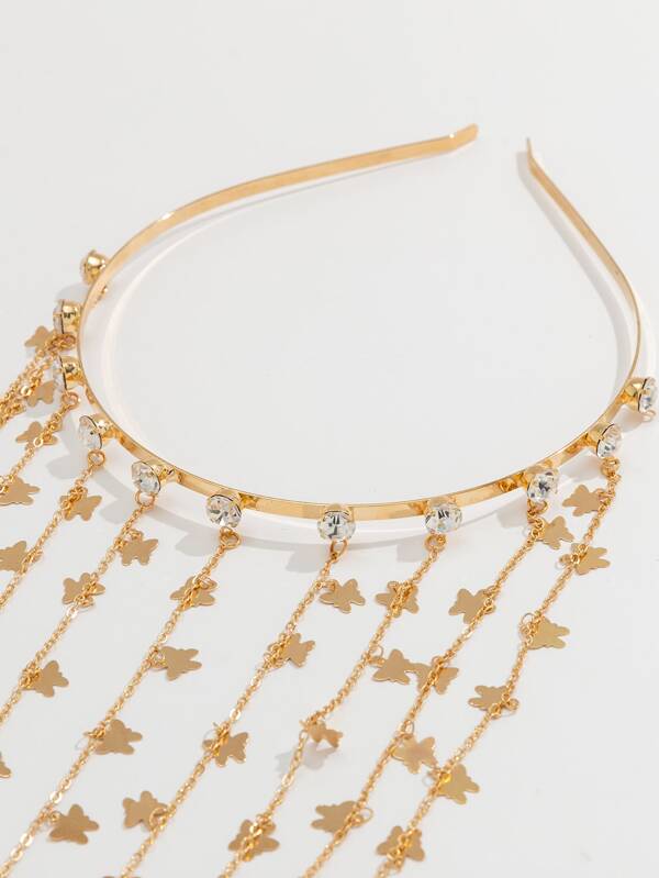 Diadema con decoración de diamantes de imitación y mariposas | Moda de ...
