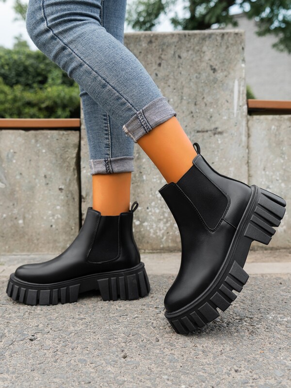 Botas Chelsea unisex, botas Chelsea simples sin cordones de un pie ...