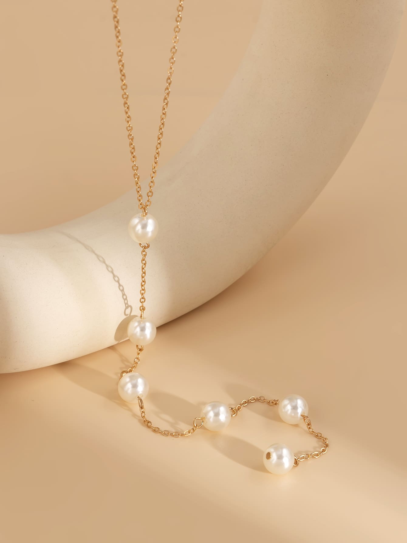 Faux Pearl Decor Y Lariat Necklace | SHEIN USA