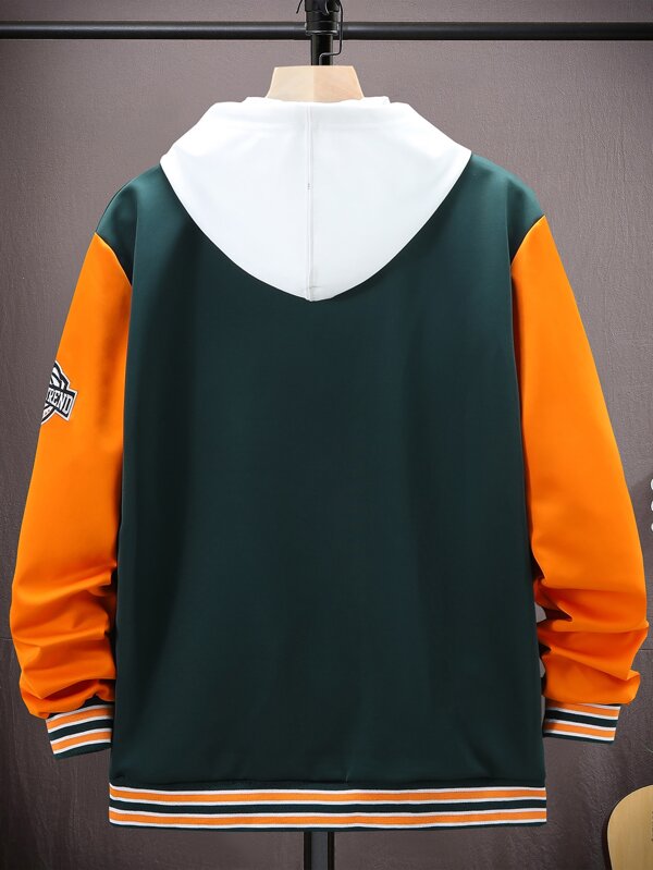 Manfinity Sporsity Men 1pc Colorblock Letter Patched Detail Button