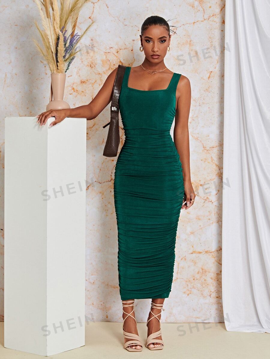 SHEIN BAE Ruched Side Bodycon Dress | SHEIN UK