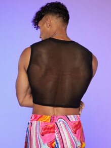 Manfinity Fever City Men Sheer Crop Mesh Top | SHEIN USA
