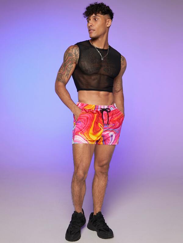 Manfinity Fever City Men Sheer Crop Mesh Top | SHEIN USA