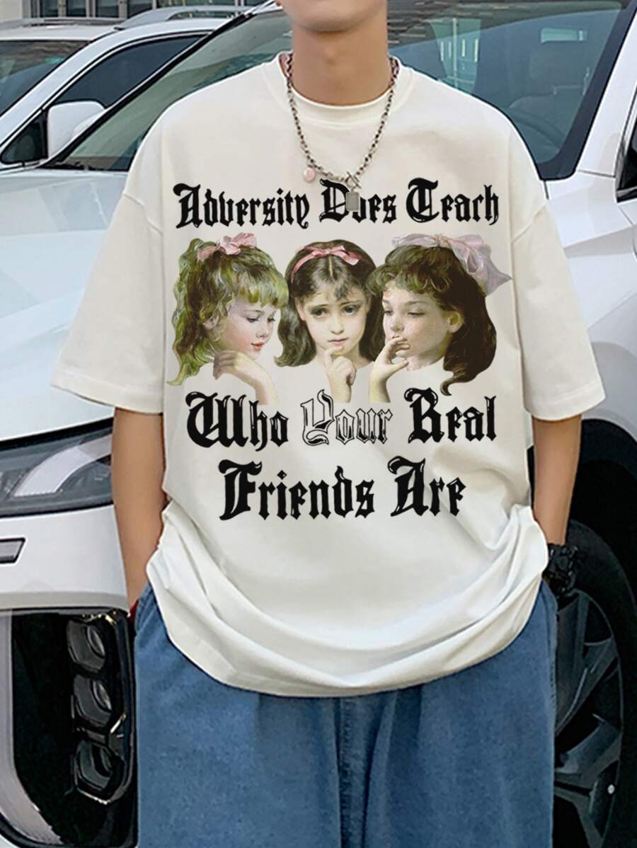 Manfinity EMRG Loose Fit Men's Slogan & Figure Printed T-Shirt | SHEIN USA