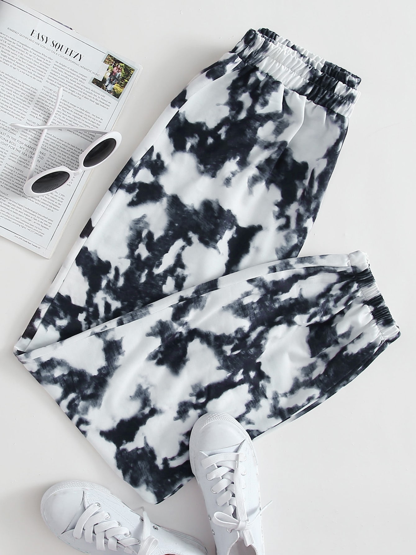 SHEIN EZwear Tie Dye Elastic Waist Sweatpants | SHEIN USA