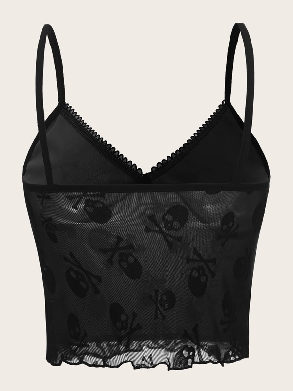 Grunge Punk Skeleton Mesh Cami Top | SHEIN USA