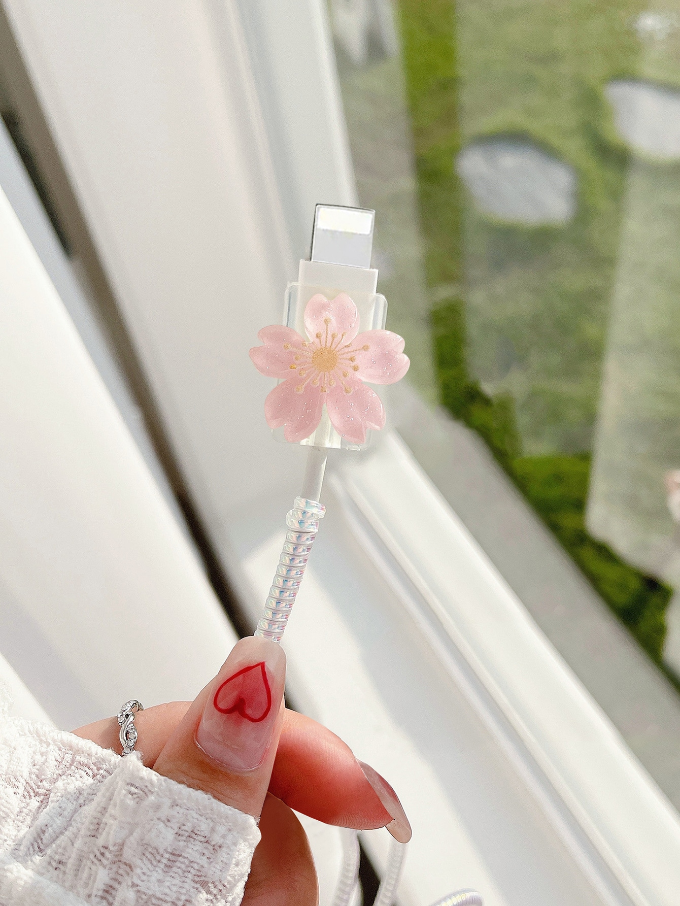 Flower Decor Data Cable Protector