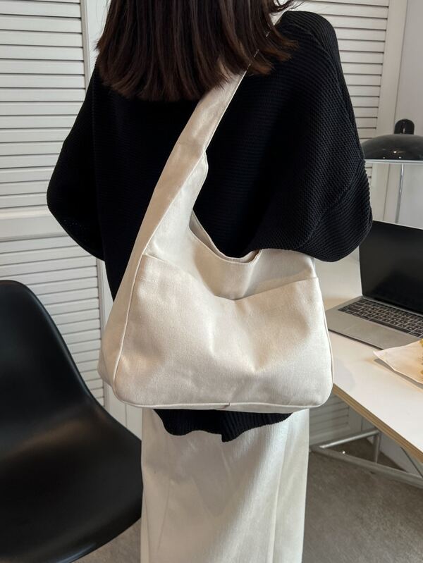 Lightweight,Business Casual Minimalist Canvas Hobo Bag For Teen Girls ...
