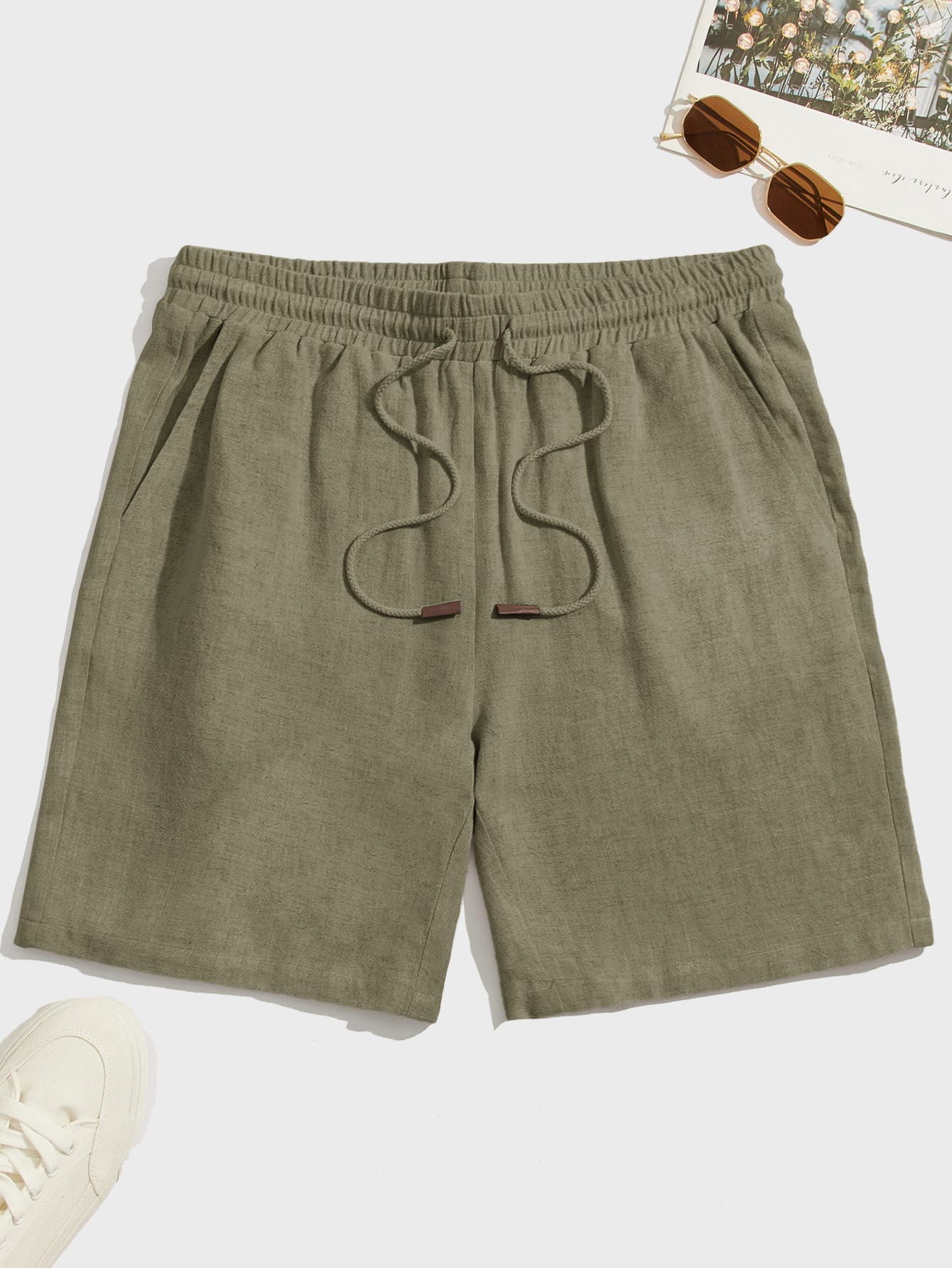 SHEIN Homens Bermudas Cintura com cordão