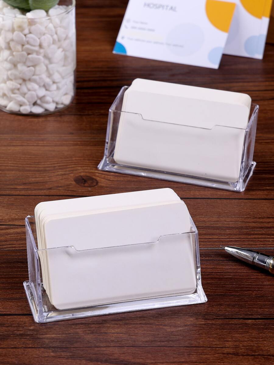 1pc Transparent Display Stand Desktop Business Card Box Special Office ...