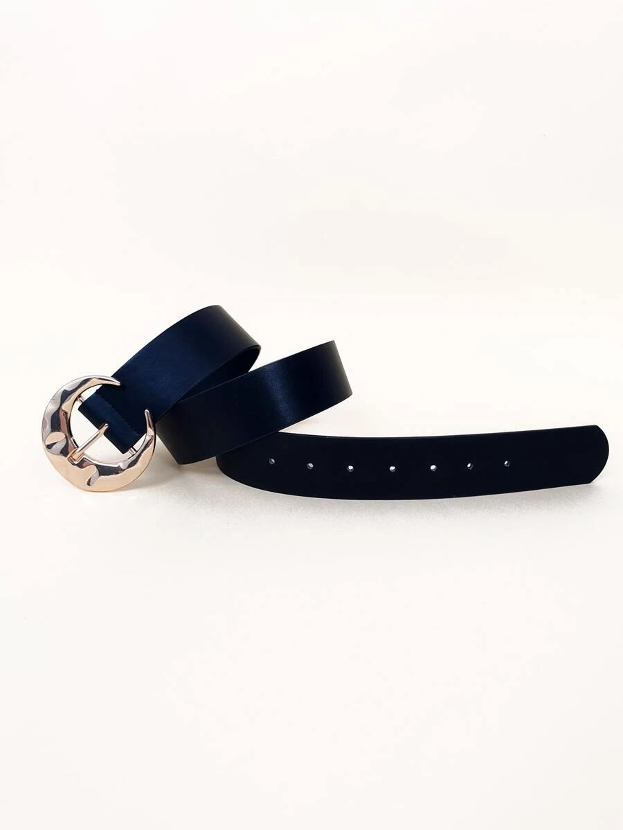 Textured Metal Moon Buckle Belt | SHEIN USA