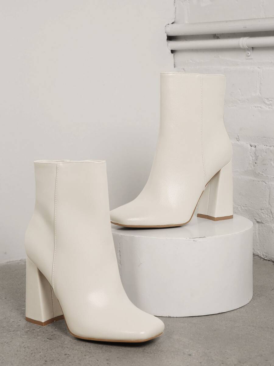 SHUZIA Women's Comfortable, Essential Vegan Leather Side Zipper Chunky ...